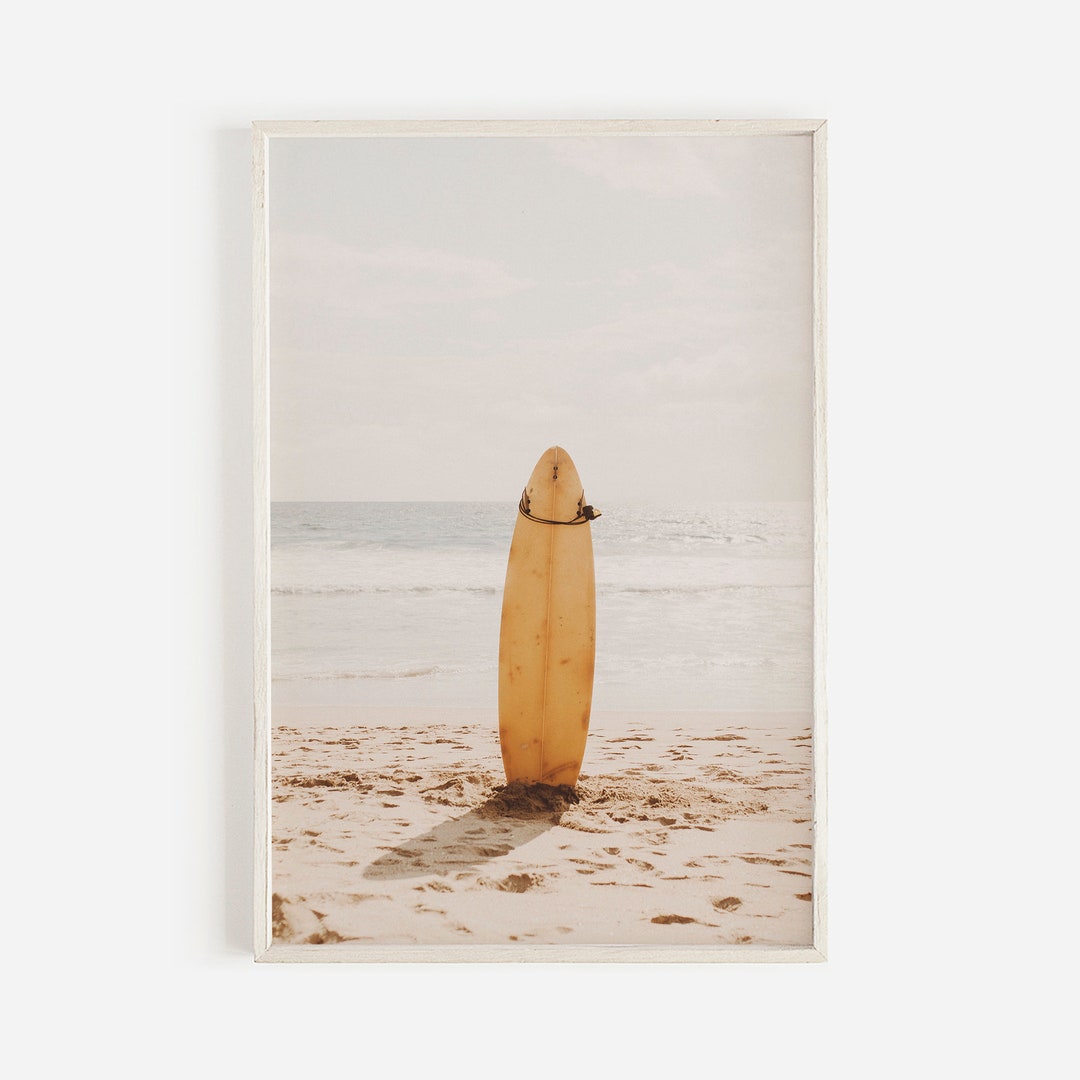 Yellow Surfboard Print Beach Decor Printable Poster Dorm Decor Beach ...