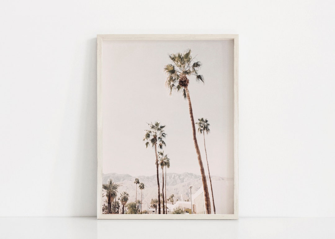 Retro California Palm Tree Art Palm Springs Miami Tropical - Etsy