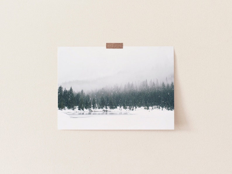 Winter Forest Print Christmas Wall Art Horizontal Winter - Etsy