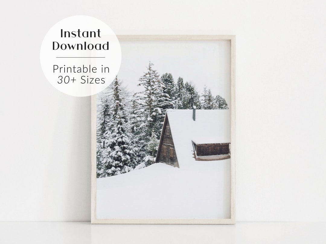 Rustic Log Cabin Wall Art Print Log Cabin in the Woods Print - Etsy