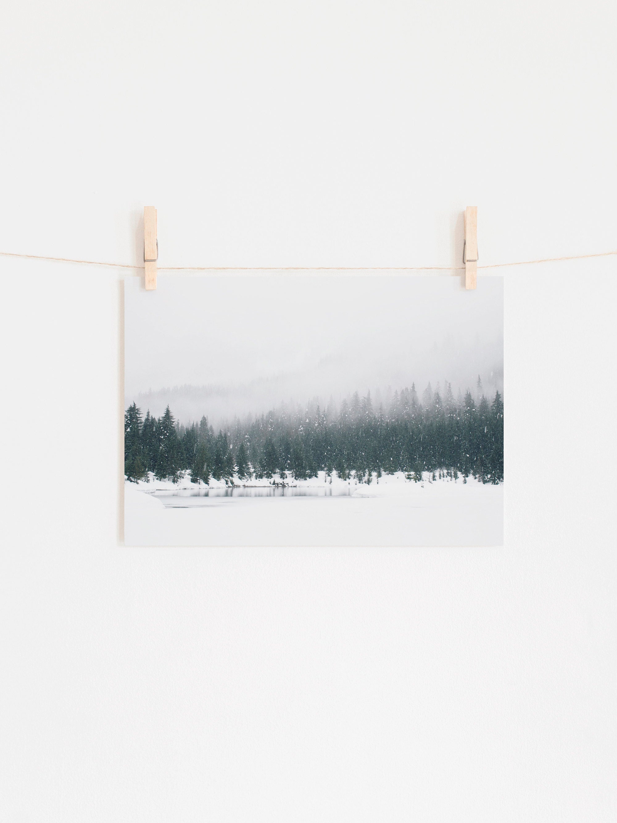 Winter Forest Print Christmas Wall Art Horizontal Winter - Etsy