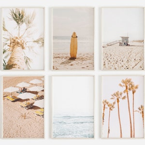 Coastal Beach Poster Set of 6 Prints, Beach Prints, Printable Wall Art ...
