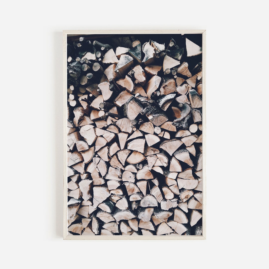 Log Pile Print Tree Ring Print Rustic Wall Art Wood Pile Tree Rings ...