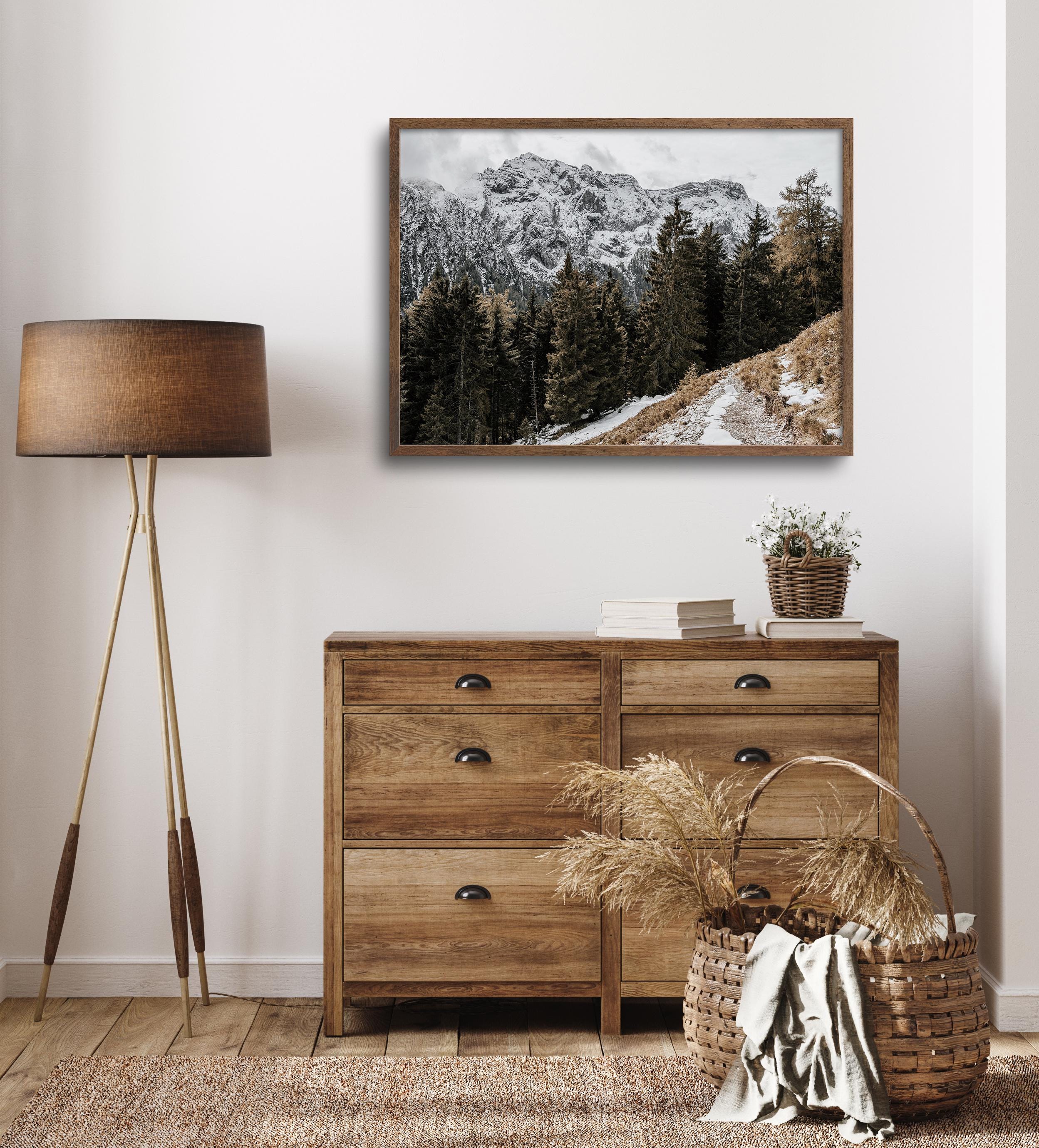 Colorado Mountain Scenery Print, Rustic Home Decor, Snow Covered Peaks ...