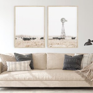 Modern Farmhouse Windmill Print, Set of 2 Wall Art Prints, Farmhouse ...