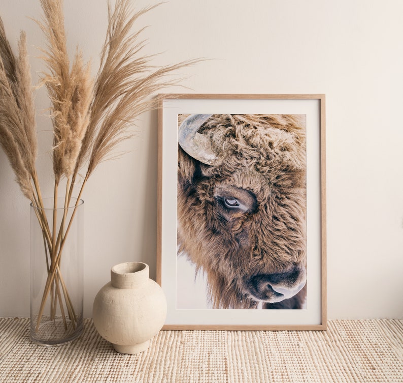 Bison Print Wildlife Photography Rustic Farmhouse Printable | Etsy