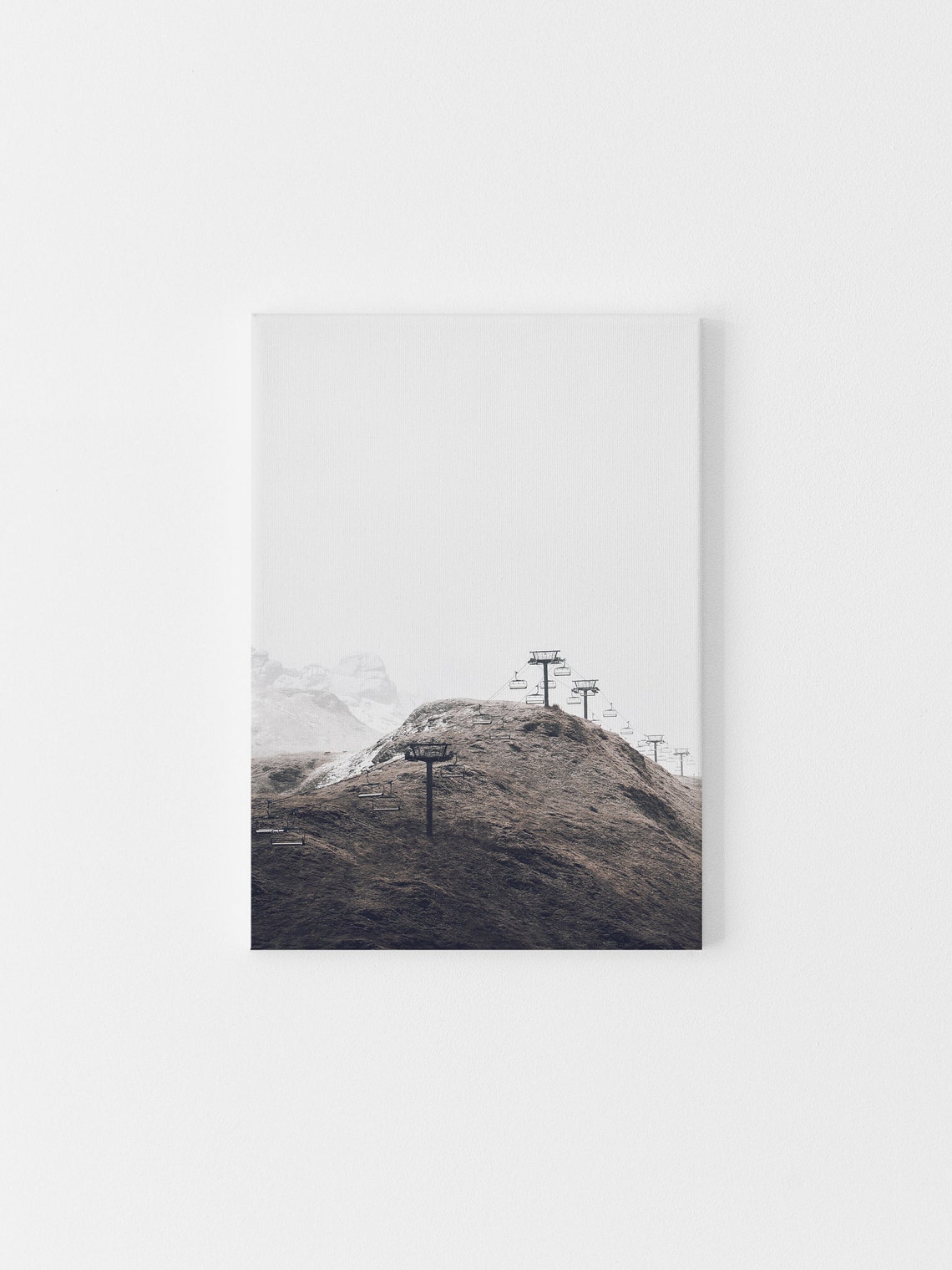 Ski Slope Lift Print Winter Wall Art Large Poster Print | Etsy