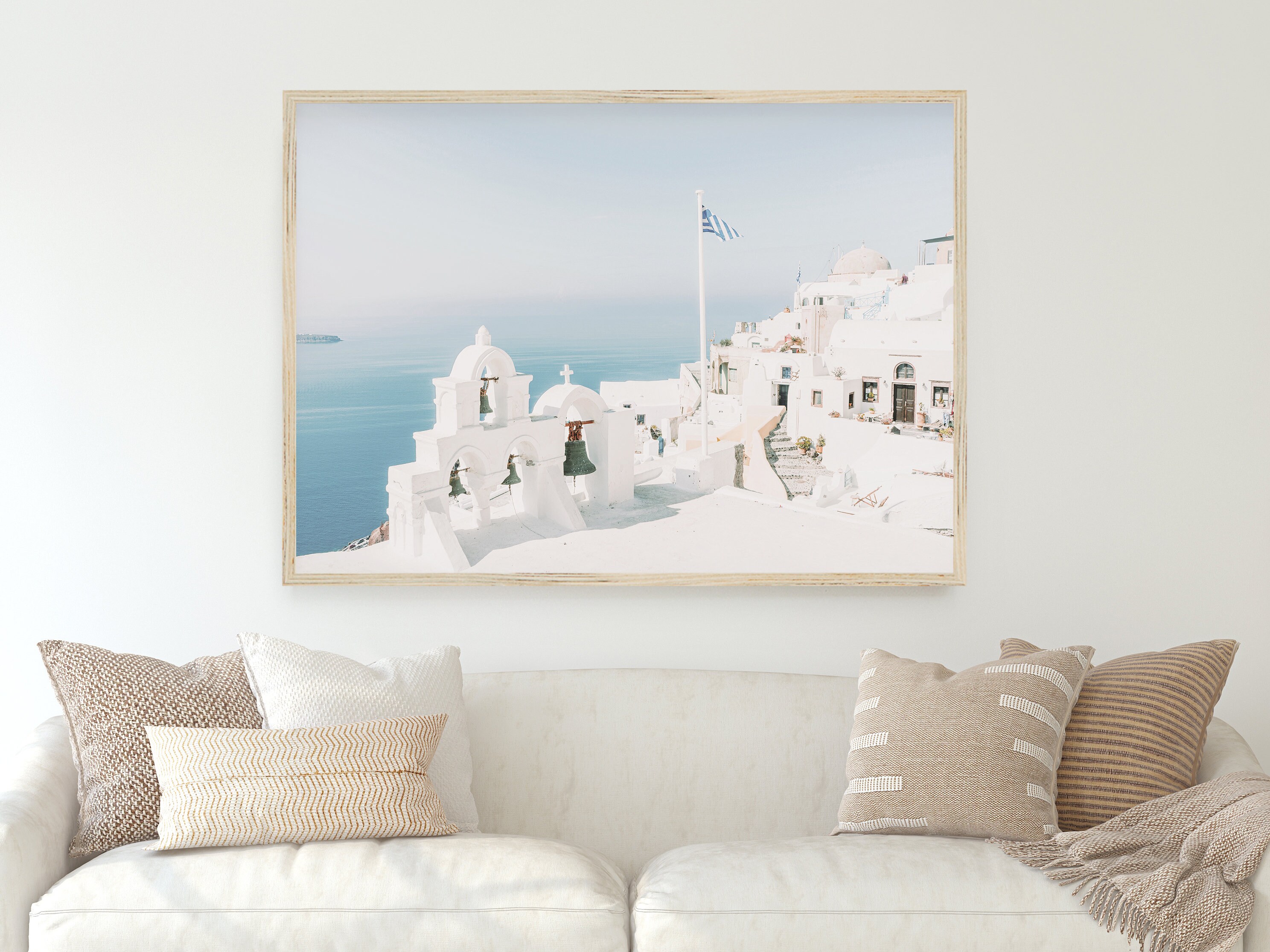 Architecture Print, Santorini Greece, Greek Digital Art, White ...