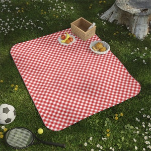 Picnic Blanket Red and White Etsy Canada