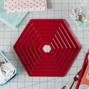 Hexagon Quilting Rulers, 7 Piece Set, Multiple Colors, by Alconydesigns ...