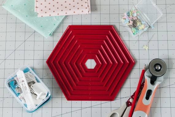 Hexagon Quilting Rulers 7 Piece Set Multiple Colors by | Etsy