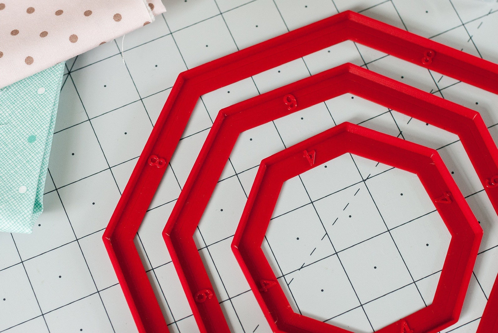 Octagon Quilting Rulers, 7 Piece Set, Multiple Colors, by Alconydesigns ...