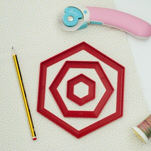 Hexagon Quilting Rulers, 7 Piece Set, Multiple Colors, by Alconydesigns ...