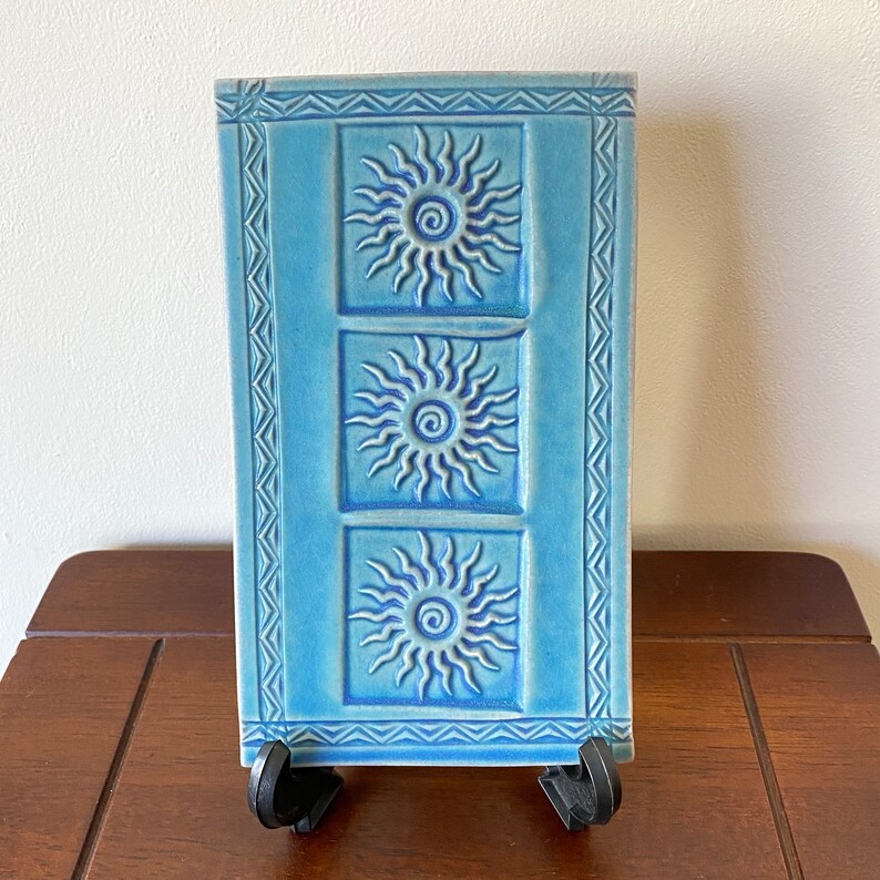 Triple Spiral Sun Ceramic Tile Wall Art Southwest Design Art - Etsy