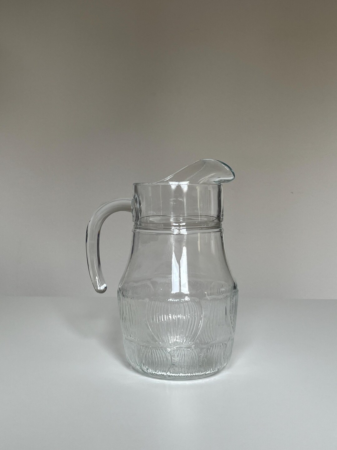 Vintage Arcoroc Fleur Glass Pitcher: 1990s French Jug - Etsy