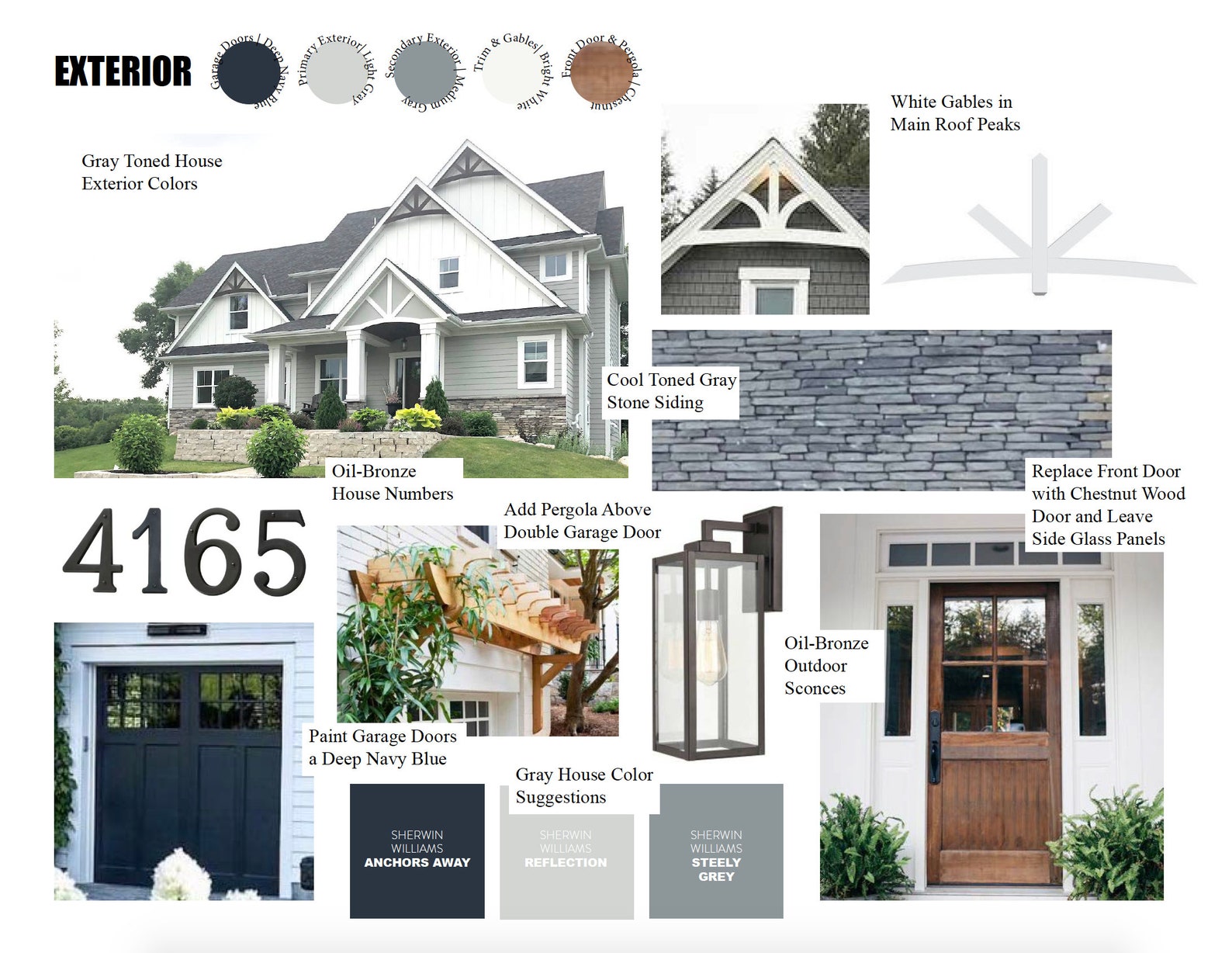 Custom House Exterior E-Design Mood Board | Etsy