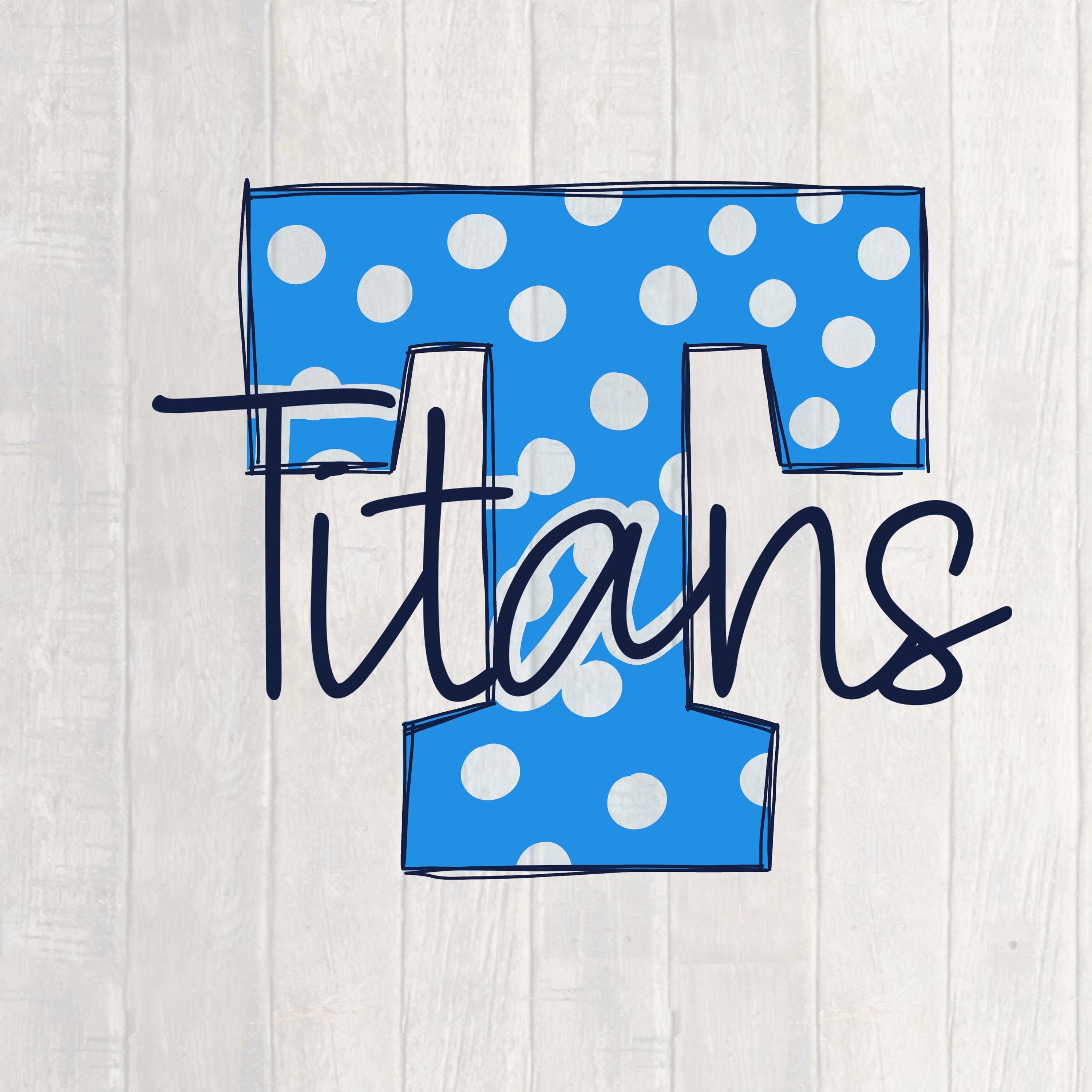 TITANS | Light Blue Large Polka Dot Letter | Digital Download | PNG - Etsy