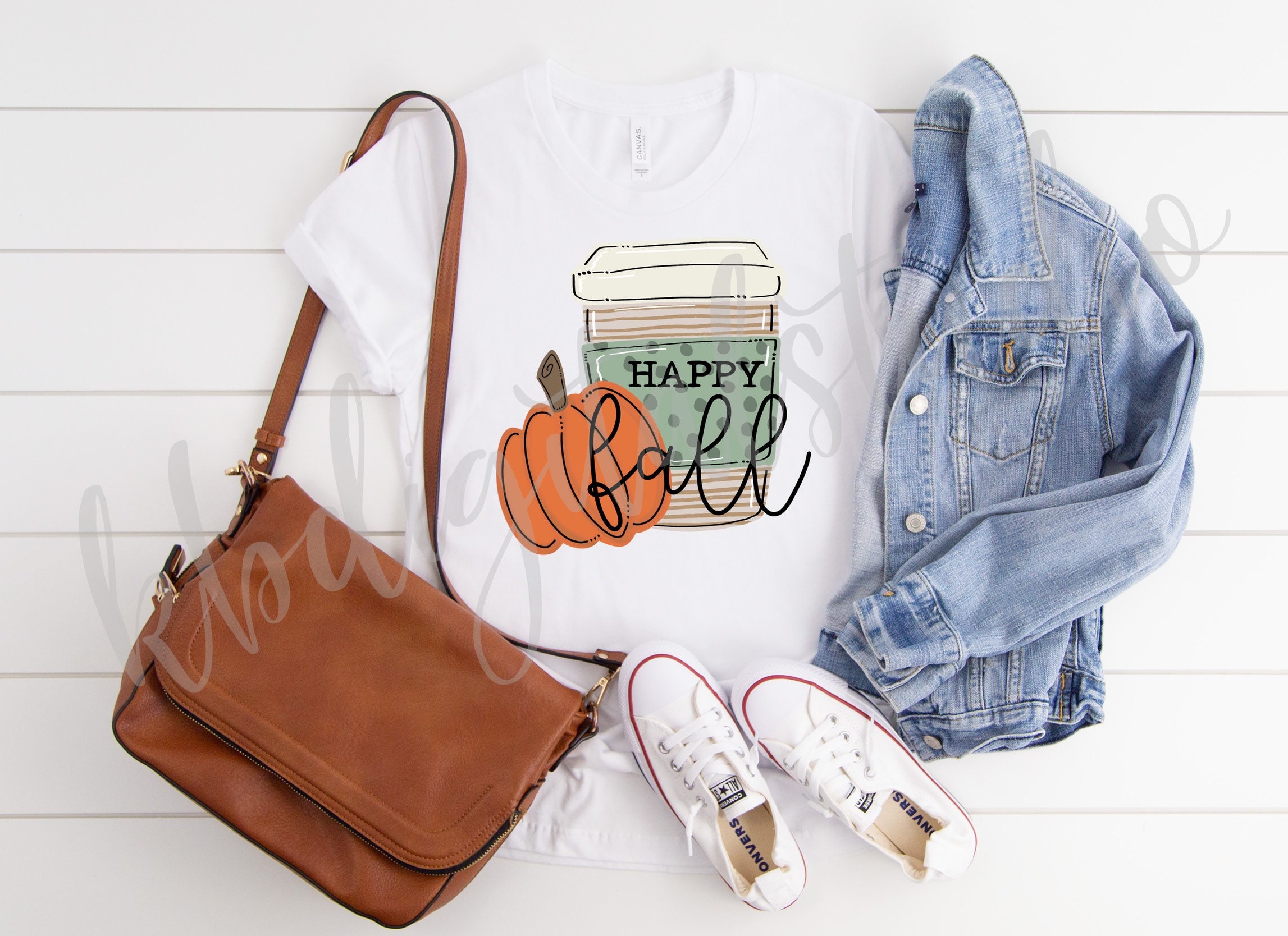 Happy Fall Coffee Cup and Pumpkin Doodle Digital Clip Art fall Time ...