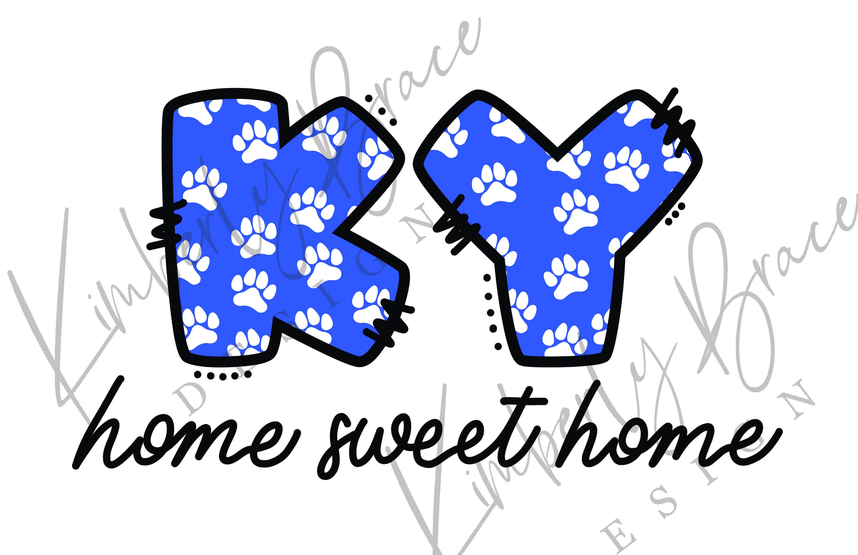 KY Royal Blue Paw Prints Pattern | Home Sweet Home | Kentucky ...