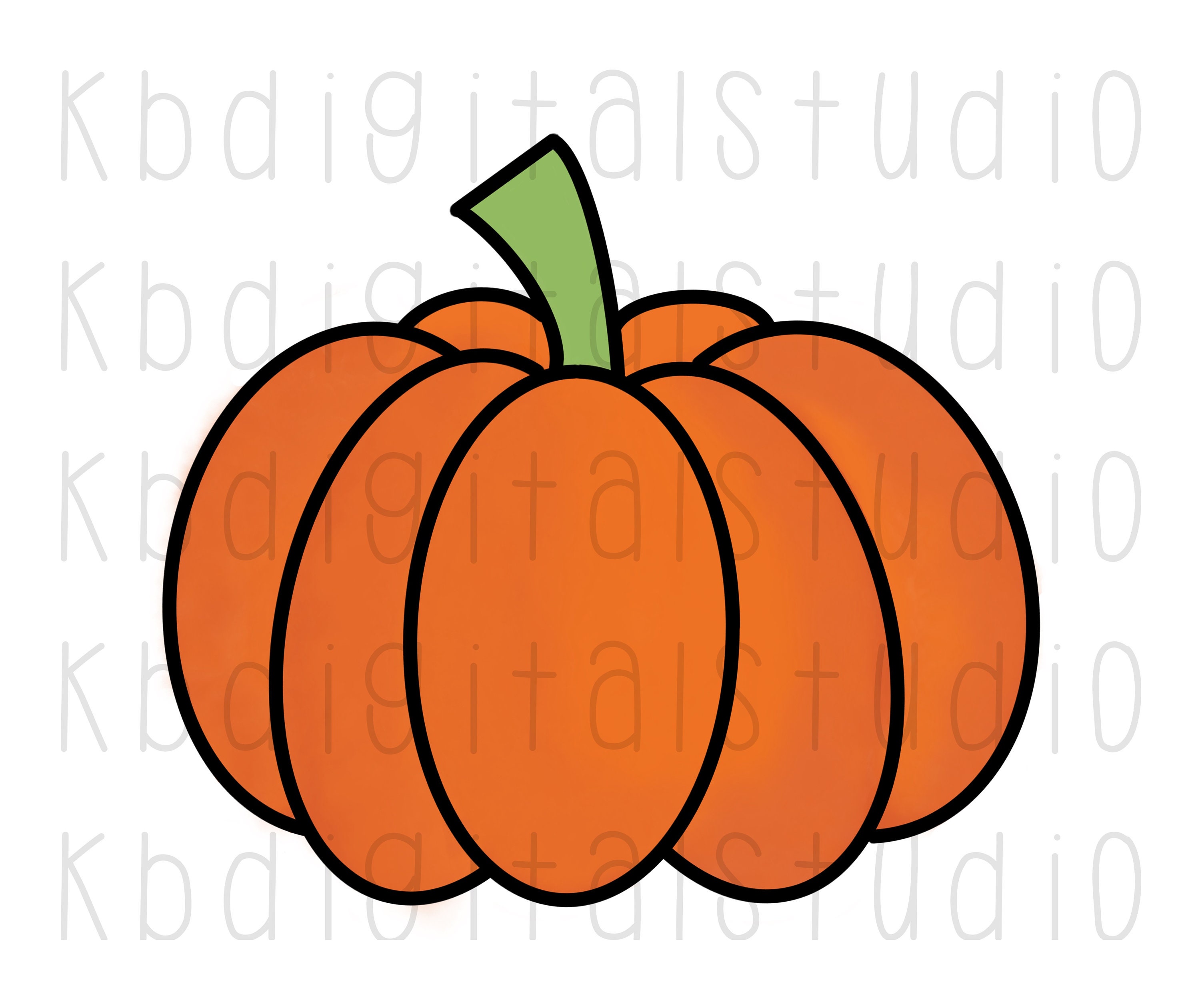 Pumpkin Clip Art Full Color PNG Transparent Background Instant Download ...