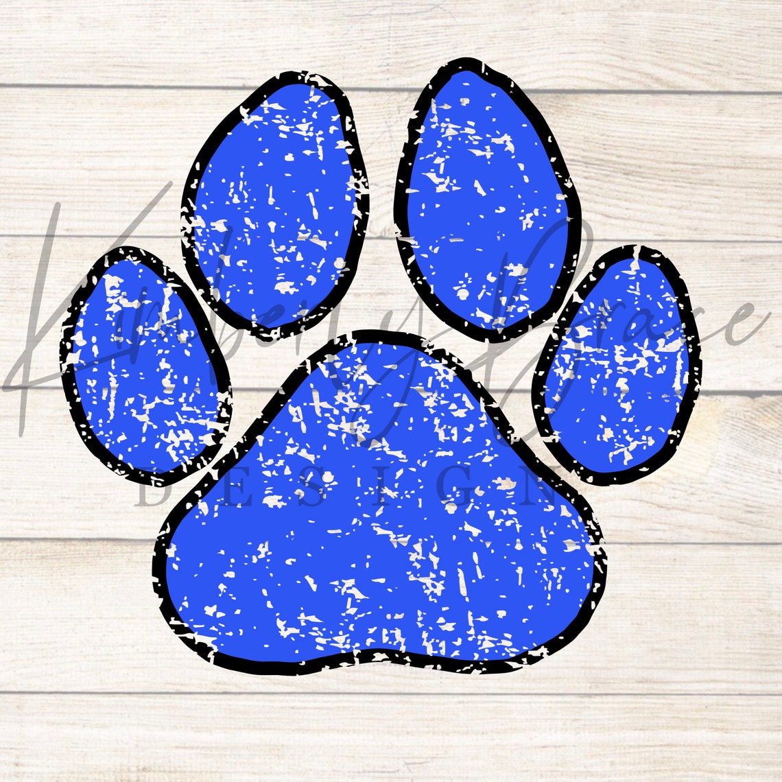 Distressed Royal Blue Paw Print Digital Download - Etsy