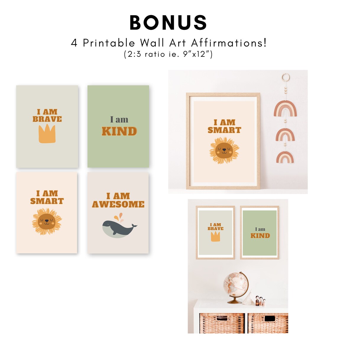 Toddler Affirmation Cards Printable Affirmation Wall Art for Kids ...