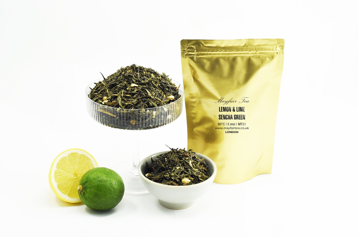 Zitrone und Limette Sencha Tee Luxus grüner Tee mit Zitrone - Etsy.de
