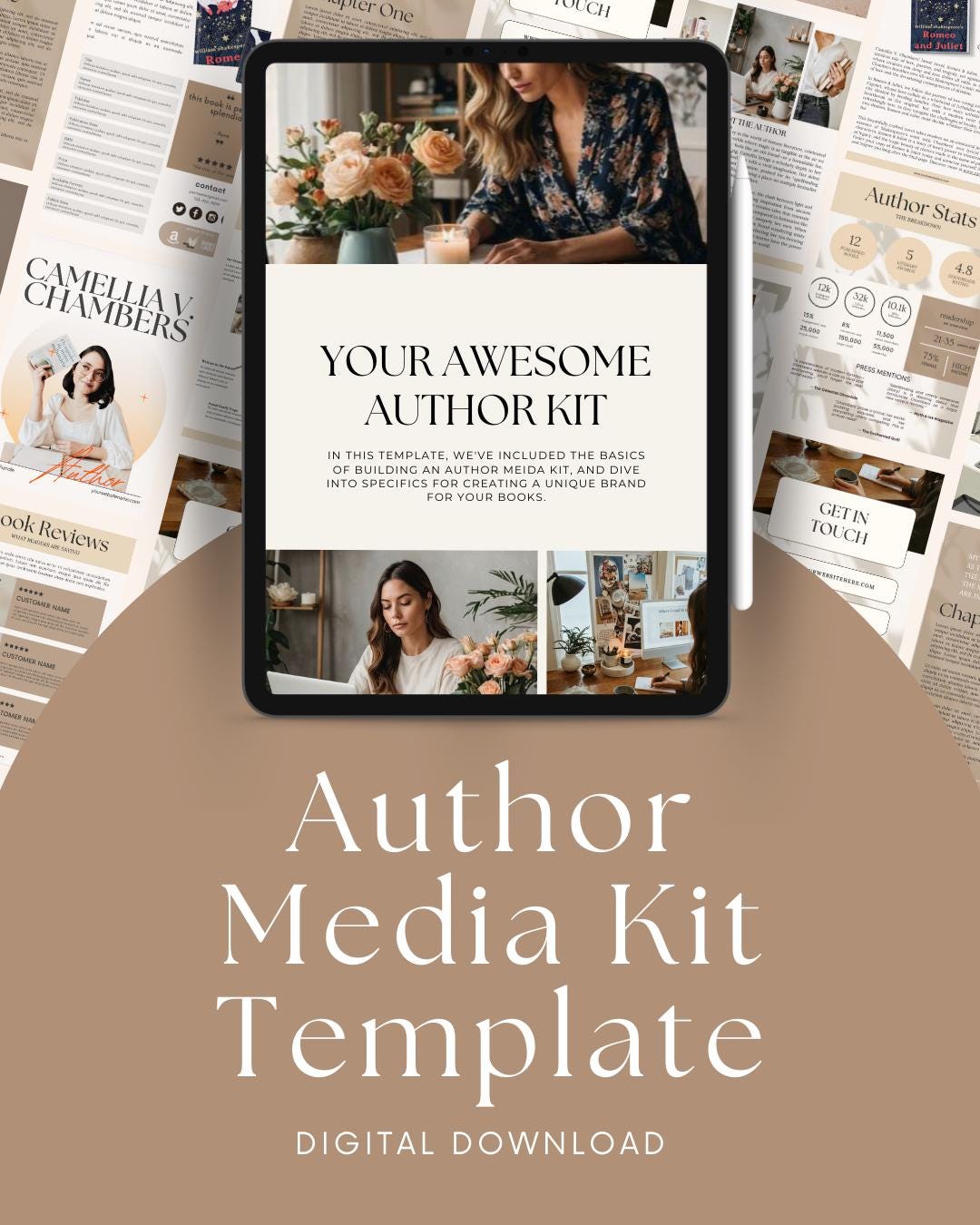 Author Media Kit Template for Canva | Book Marketing & PR | Branding ...