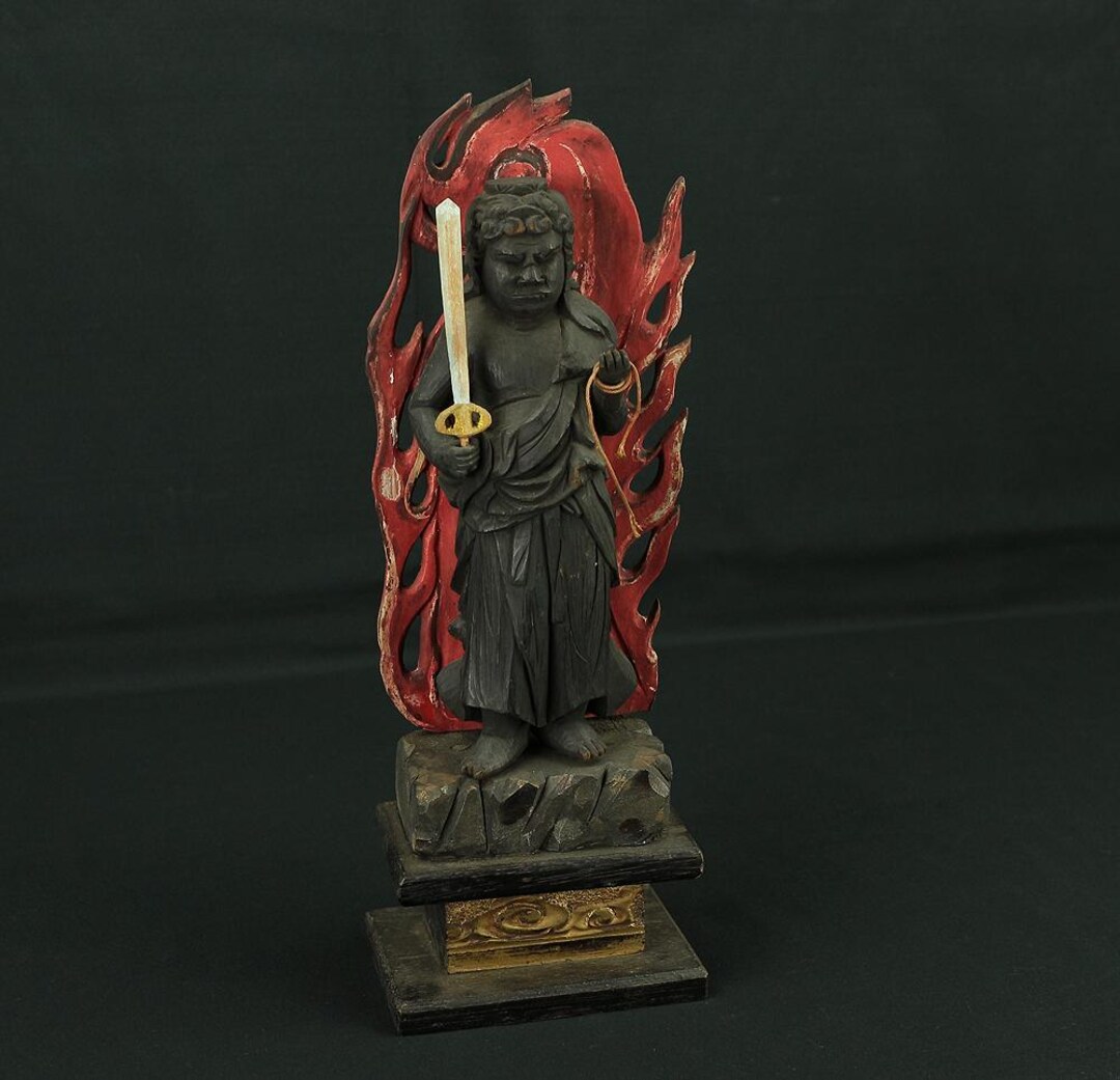 Fudō Myōō 不動明王 (acala) Wood Carving Buddhism Statue Butsuzo VA590 - Etsy
