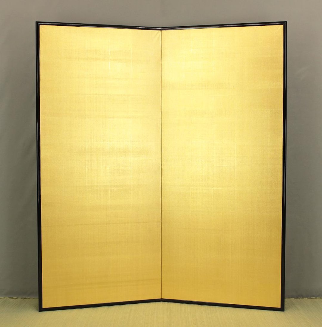 Gold-leaf Room Divider Byobu Two Panels Folding Screen VA703 - Etsy