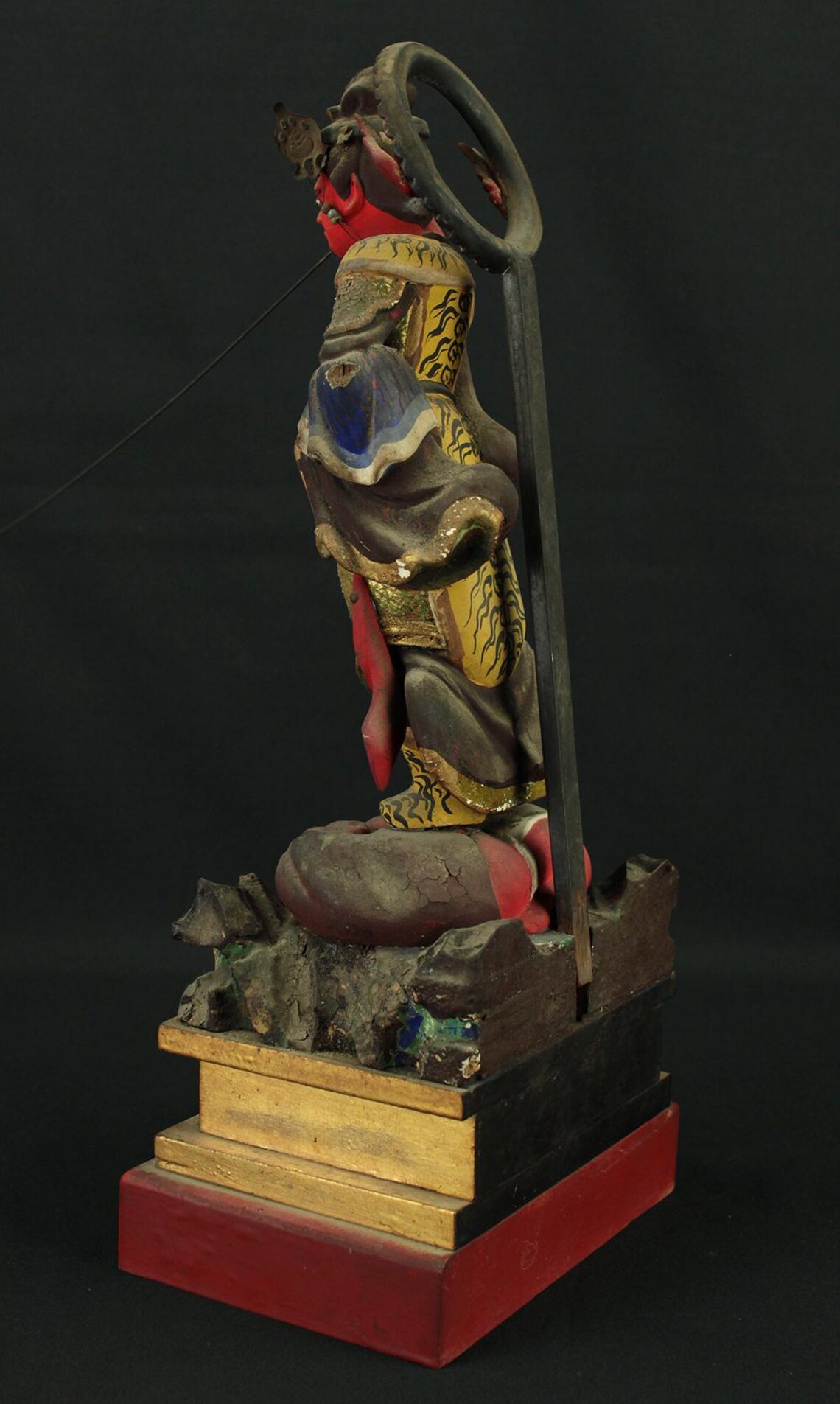 Shitenno 四天王 (four Heavenly Kings) 34.8cm Wood Carving Buddhism Statue ...