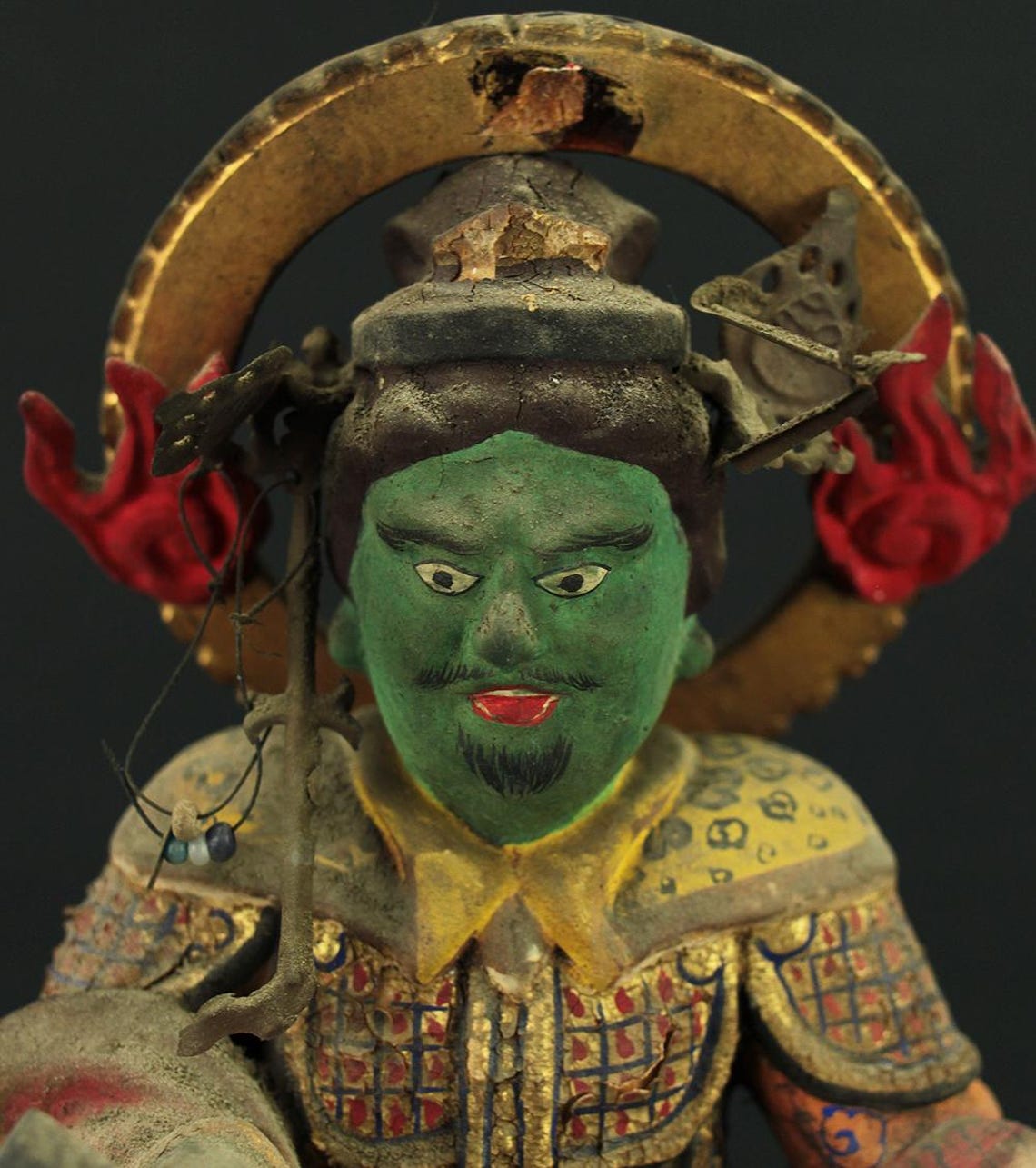 Shitenno 四天王 (four Heavenly Kings) 34.8cm Wood Carving Buddhism Statue ...