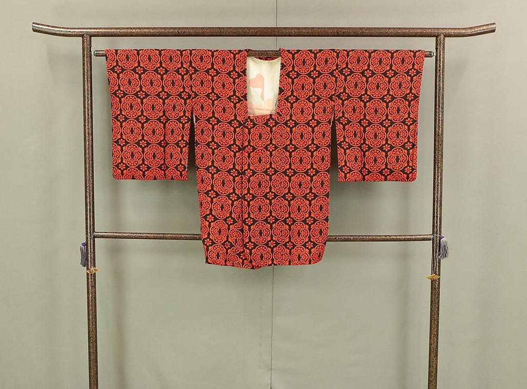 Haori Japanese Kimono Coat With Black and Red Color Pattern Small ...