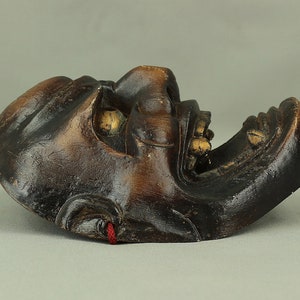 Shishiguchi 獅子口 Mask / Japanese Traditional Noh Play Resin Carving Mask ...