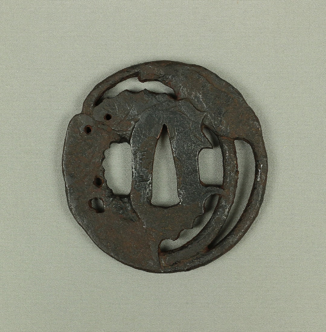 Iron Tsuba 'open Works' 信家 Japanese Samurai Katana Sword Guard ...
