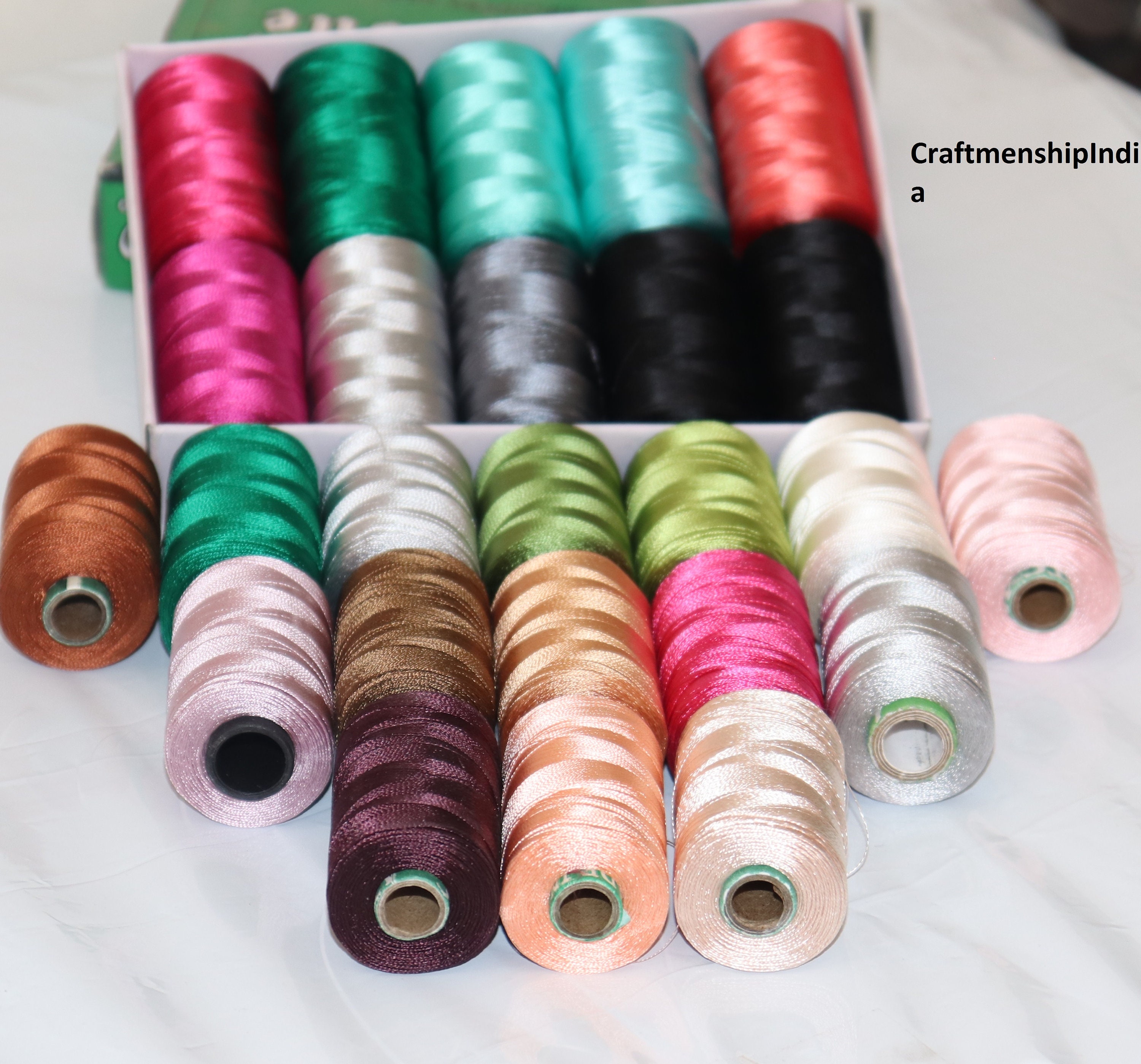 40 Spools of Silk Thread Indian Art Silk Embroidery Threads - Etsy UK
