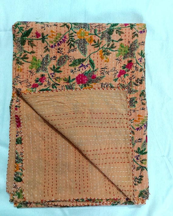 Blankets & Throws Home & Living Bedding Paradise Cotton Printed Peach ...