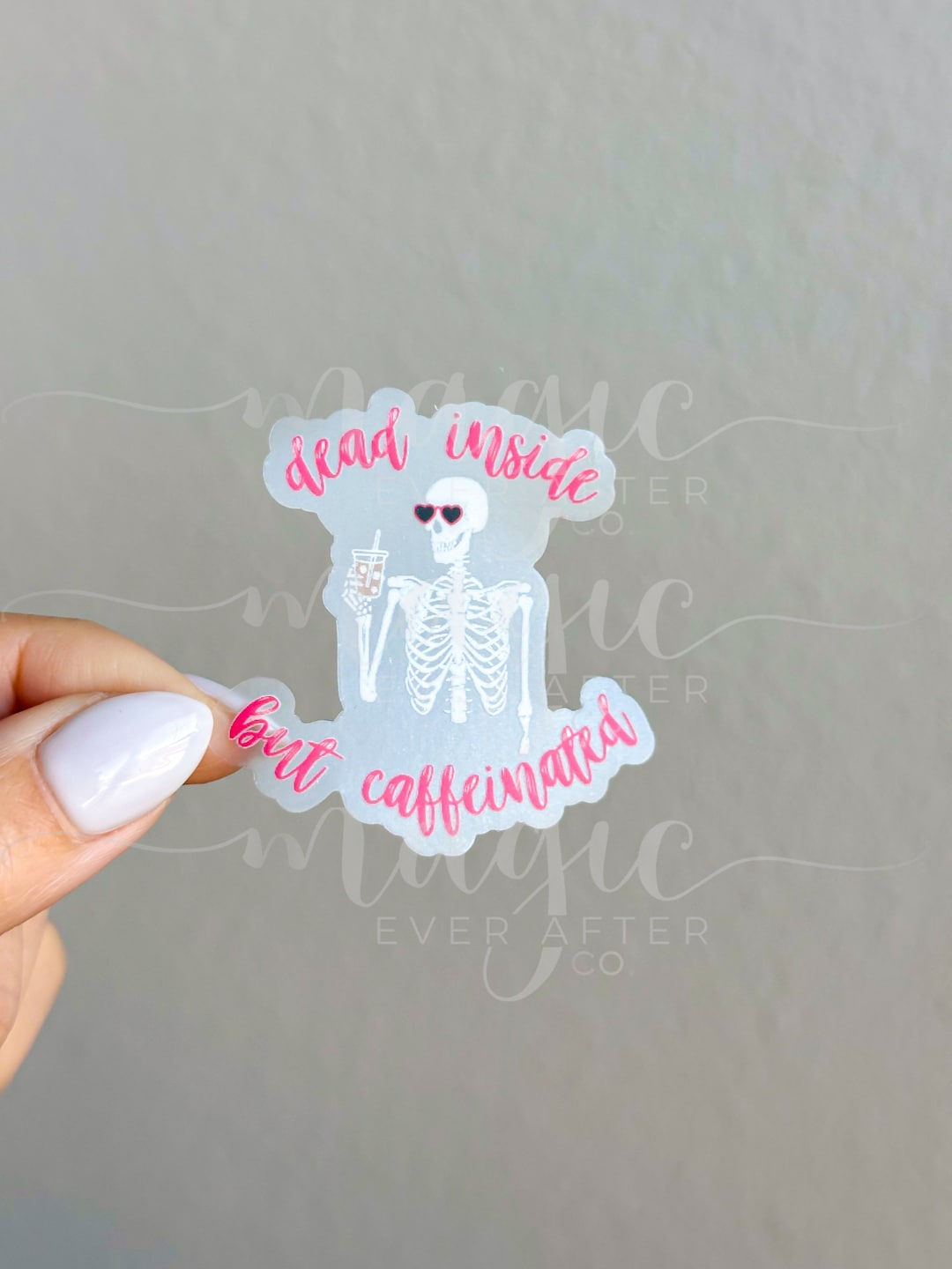 Dead Inside Sticker Skeleton Sticker Coffee Stickef - Etsy
