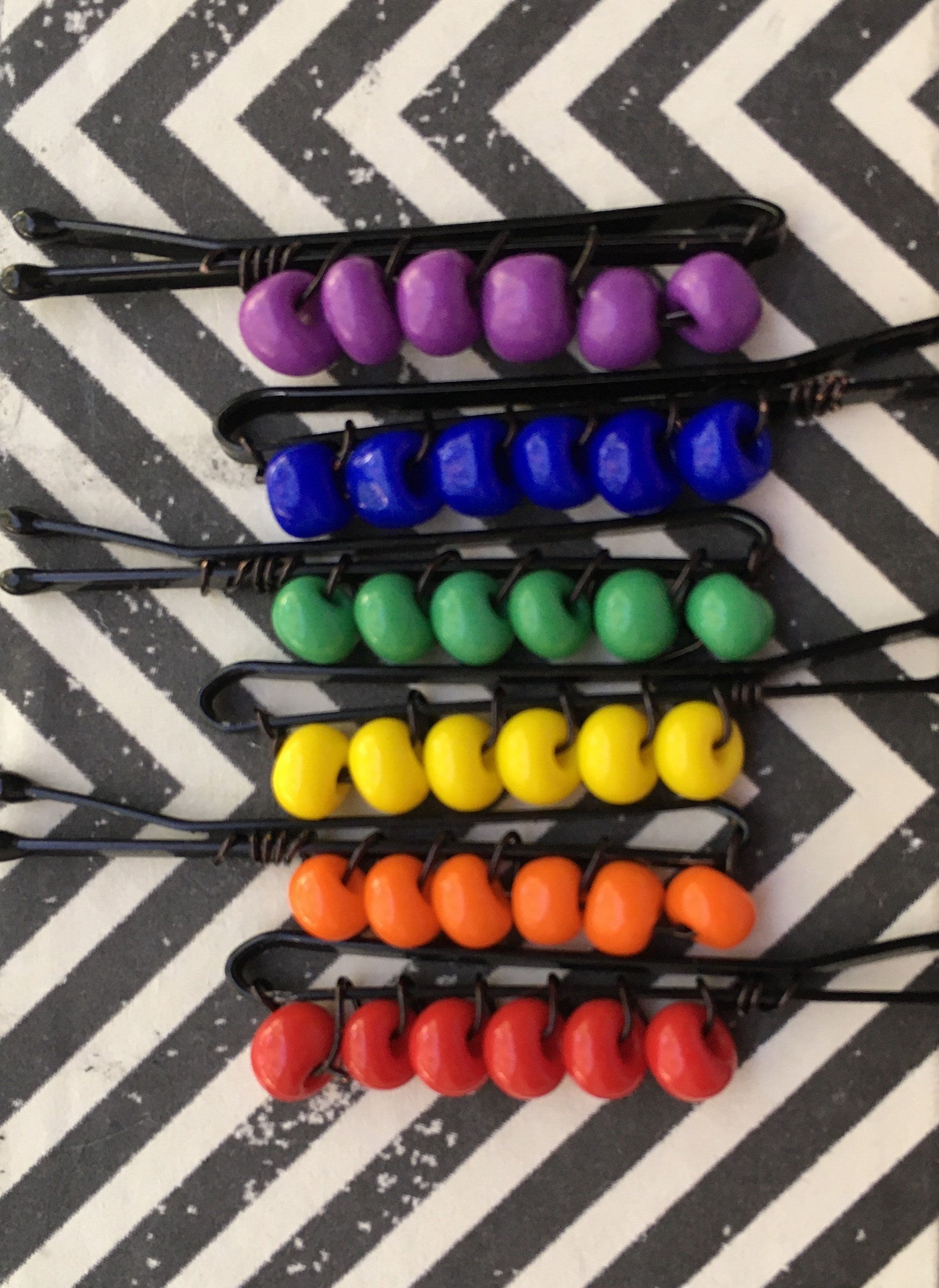 Rainbow Mini Bobby-pins. Set of 6 Mini Pins. - Etsy