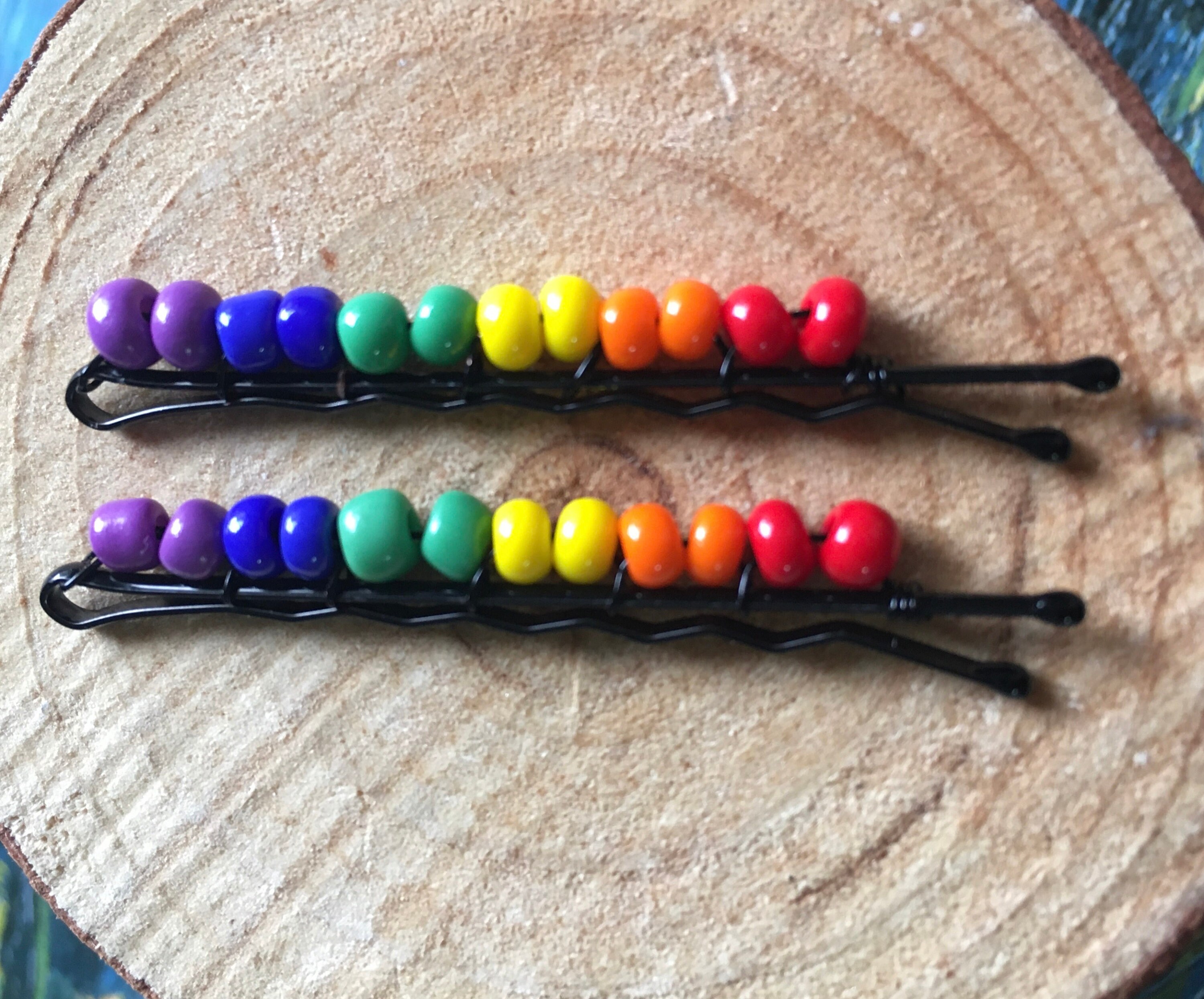 Rainbow Bobby-pins. You Choose Bobby-pin Color. - Etsy