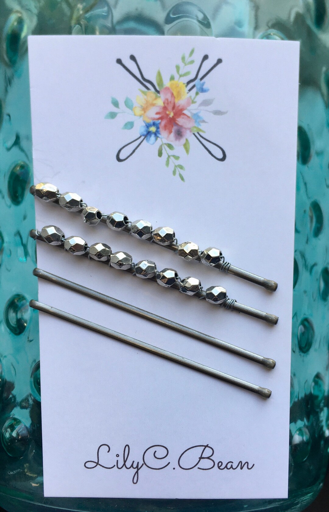 Silver Beaded Bobby-pins. Bobby-pins With Silver Plated - Etsy