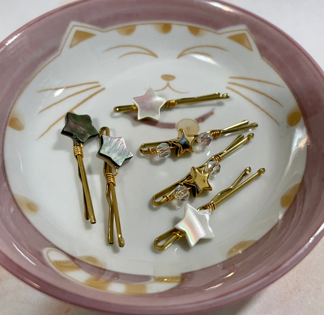 Oh My Stars Bobby-pins. Gold and Shell Star Mini Hair Pin Set - Etsy