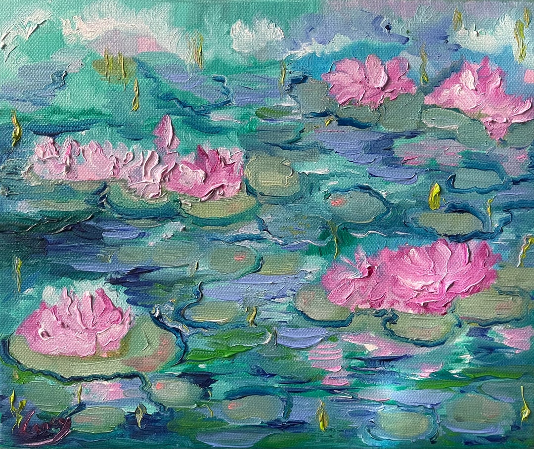 Serene Seascape: Hand-painted Sea Roses Oil Painting Coastal Wall Art ...