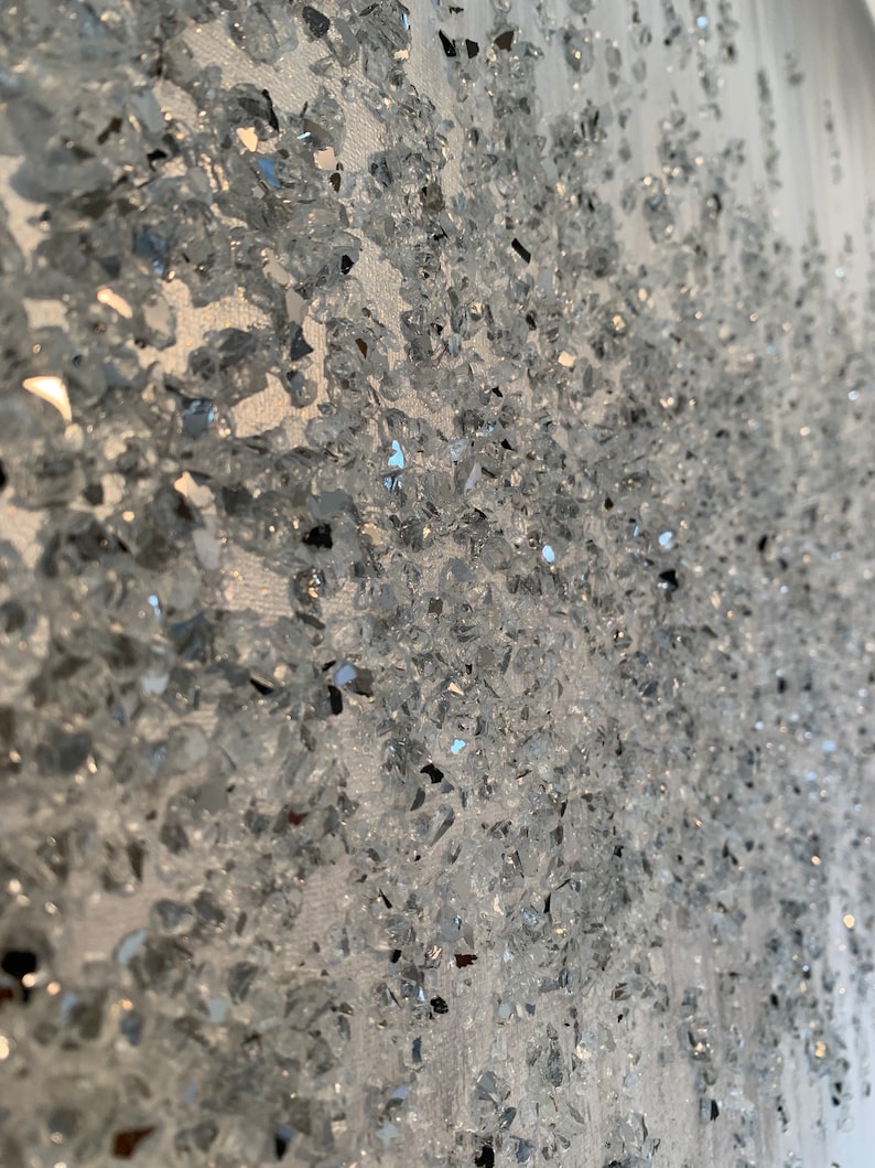 Large Grey Sliver White Abstract Silver Grey Glitter Wall - Etsy