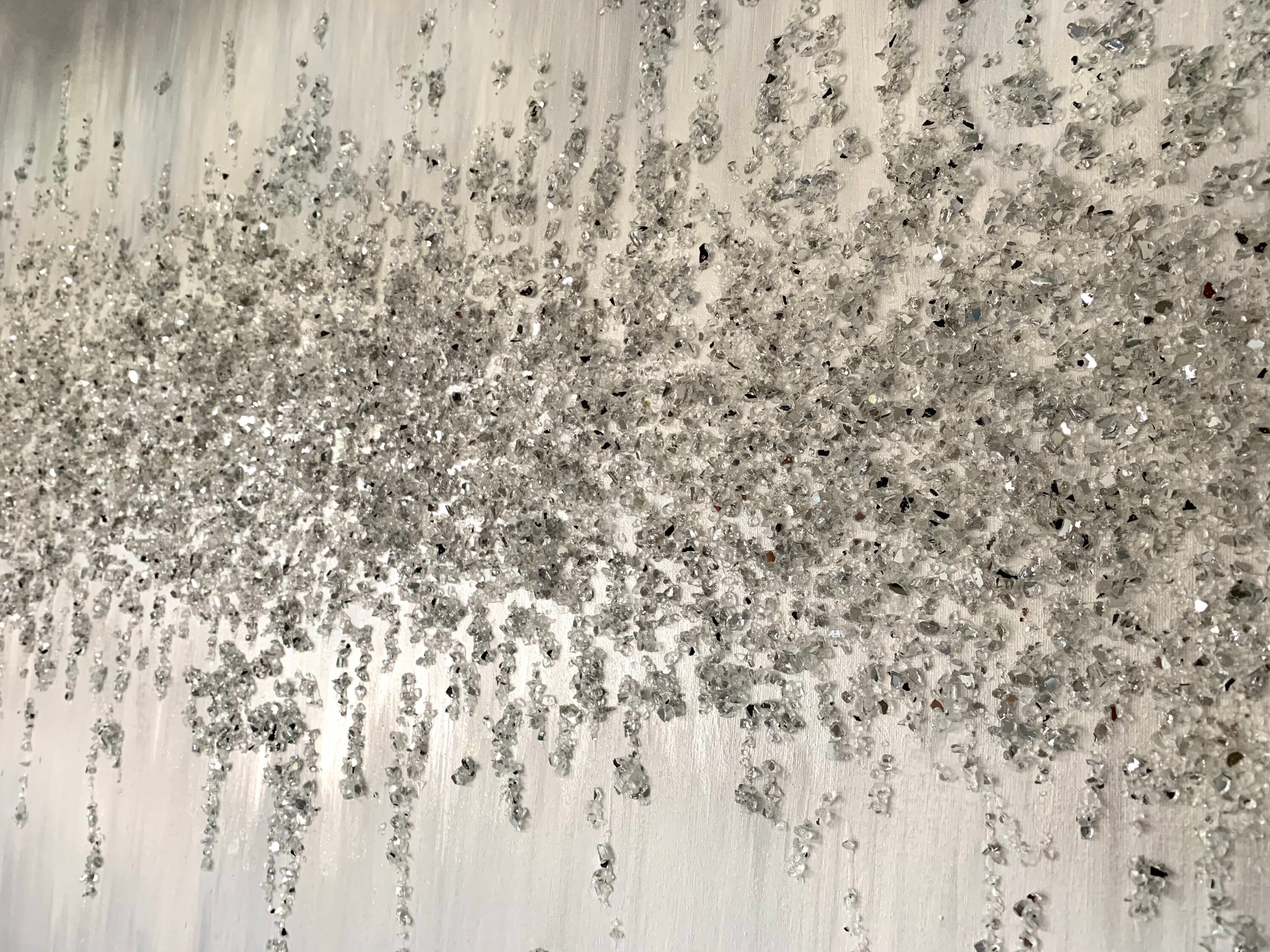 Large Grey Sliver White Abstract Silver Grey Glitter Wall - Etsy