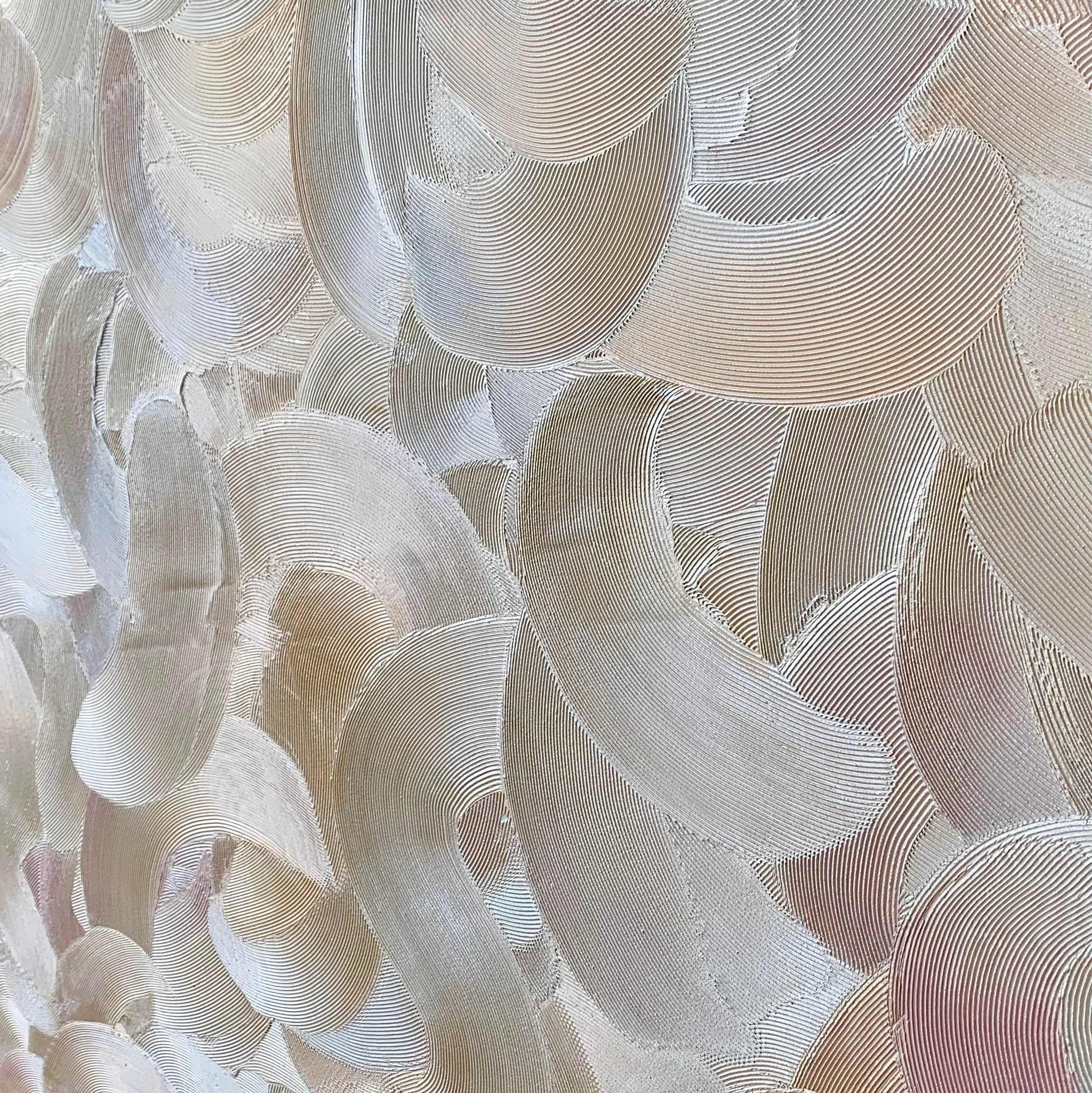 Large Pearl White, Iridescent, Textured Abstract Painting, White Wall ...