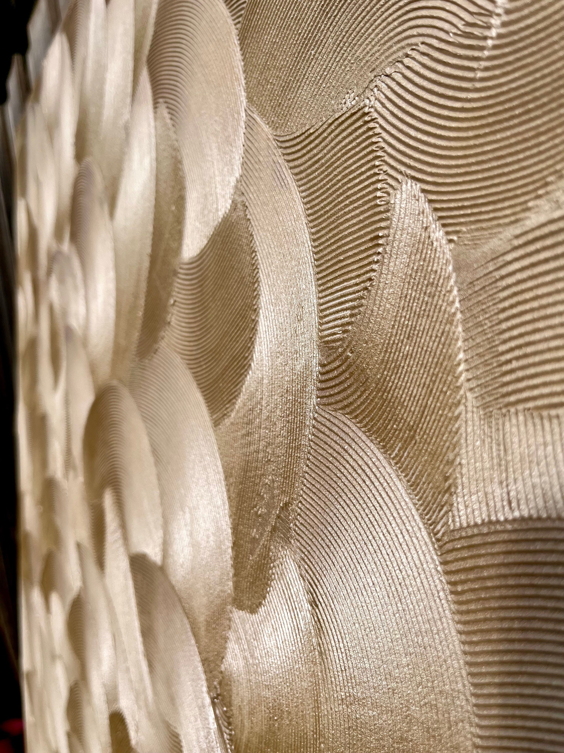 Large Pearl White, Iridescent, Textured Abstract Painting, White Wall ...