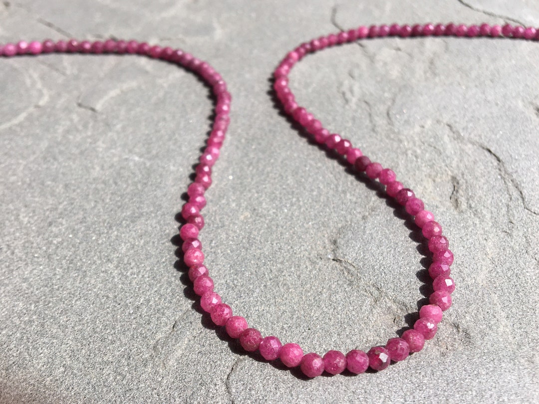 Ruby Necklace Genuine Natural Ruby Necklace Dainty Real Ruby - Etsy