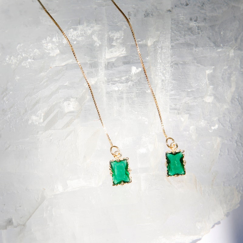 Crystal Chain Earrings - Etsy