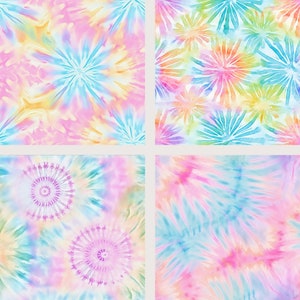 Pastel Tie Dye Digital Paper Seamless Prints Tie Dye Festival Digital ...